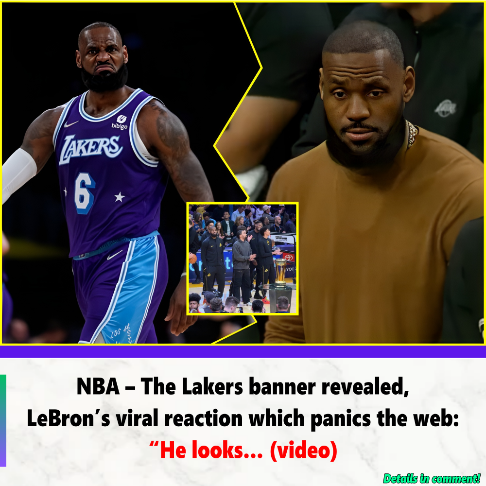 NBA – The Lakers banner revealed, LeBron’s viral reaction which panics ...