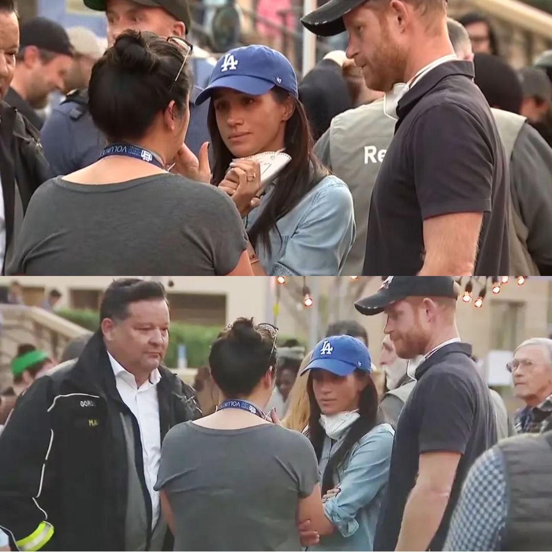 Crowds of fans cheered as Markle stood and chatted with her hat: "Look ...