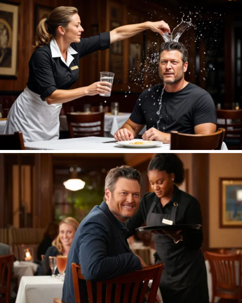 Waitress Splashes Water on Blake Shelton: His Next Move Shocked ...