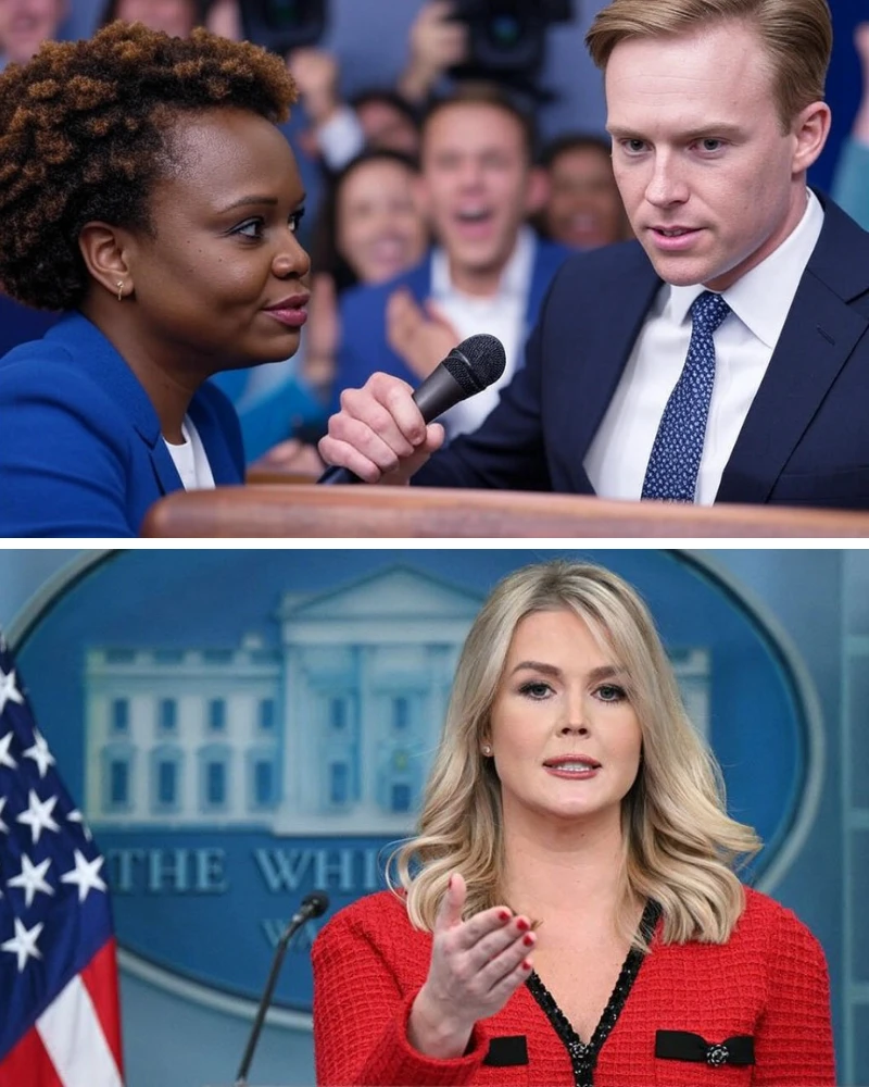 Karoline Leavitt Destroys Karine Jean-Pierre Live on TV: A Sharp Exchange Leaves the Crowd ...