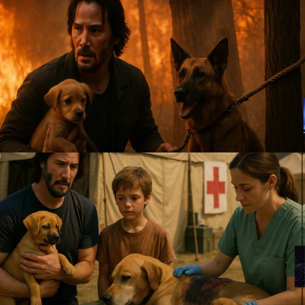 Keanu Reeves’ Brave Fire Rescue of a Child and Dogs Ends in a Tearful ...