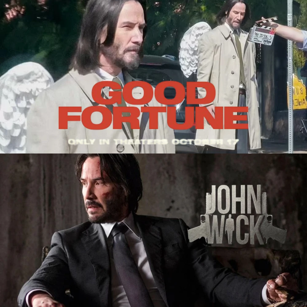Keanu Reeves Swaps John Wick’s Guns for Glorious Wings in Good Fortune ...