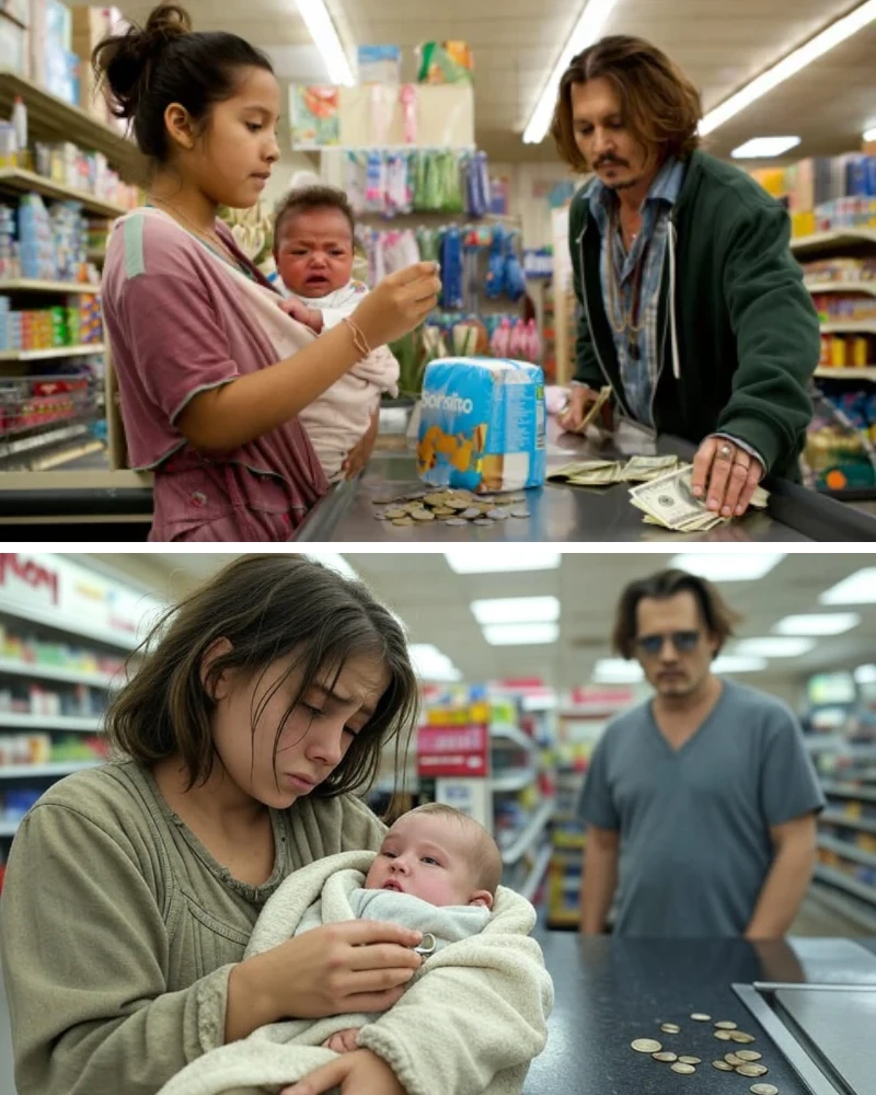 Poor Girl with Her Baby Buys Diapers with Her Last Coins, Johnny Depp ...