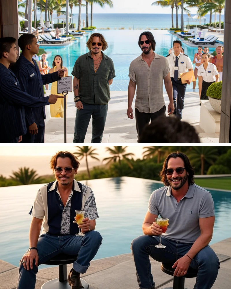 Johnny Depp and Keanu Reeves Barred from VIP Infinity Pool for 'Looking ...