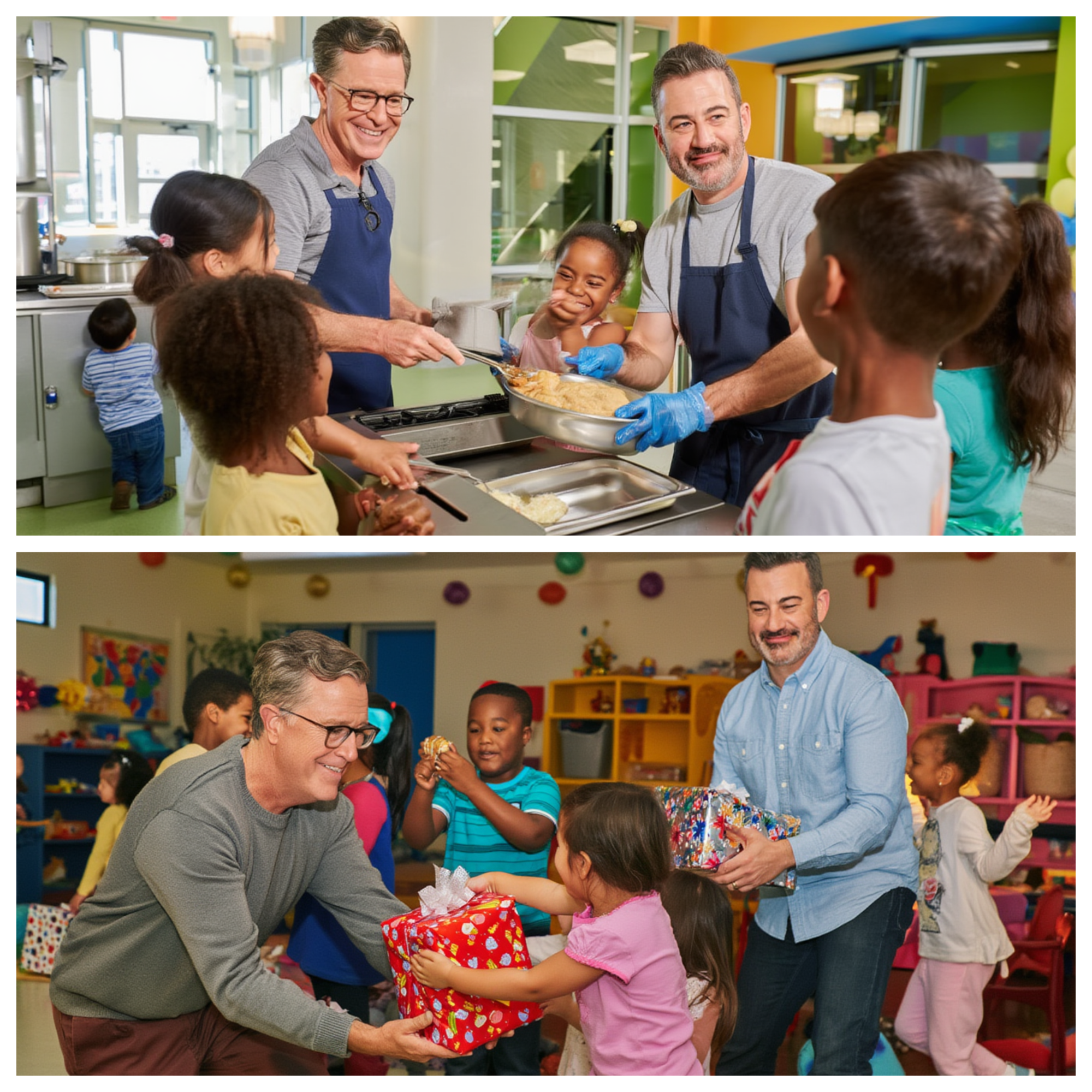 Late-Night Hosts Stephen Colbert and Jimmy Kimmel Team Up for Charity ...